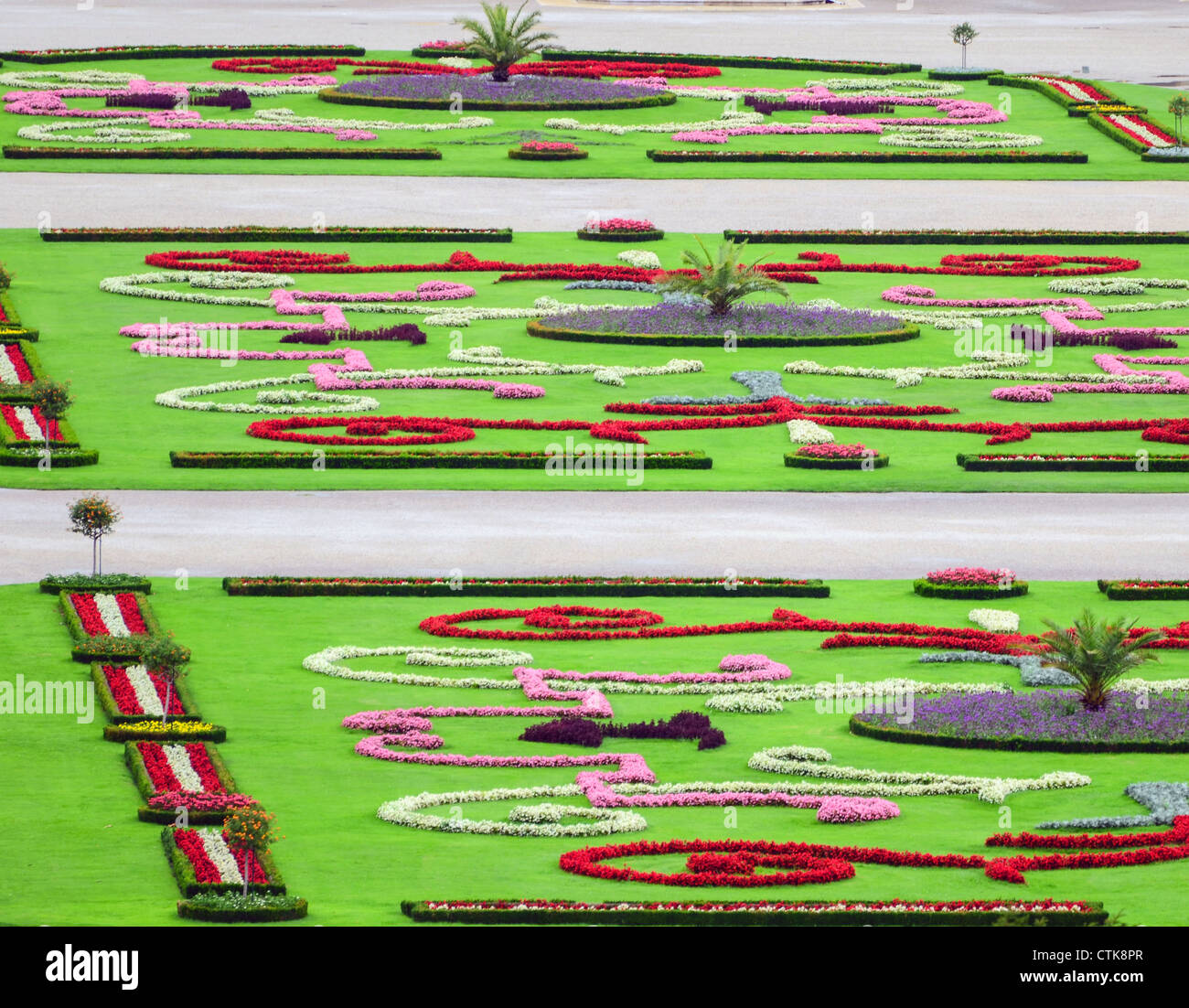 Beautiful flower garden in Schonbrunn palace - Vienna Austria Stock ...