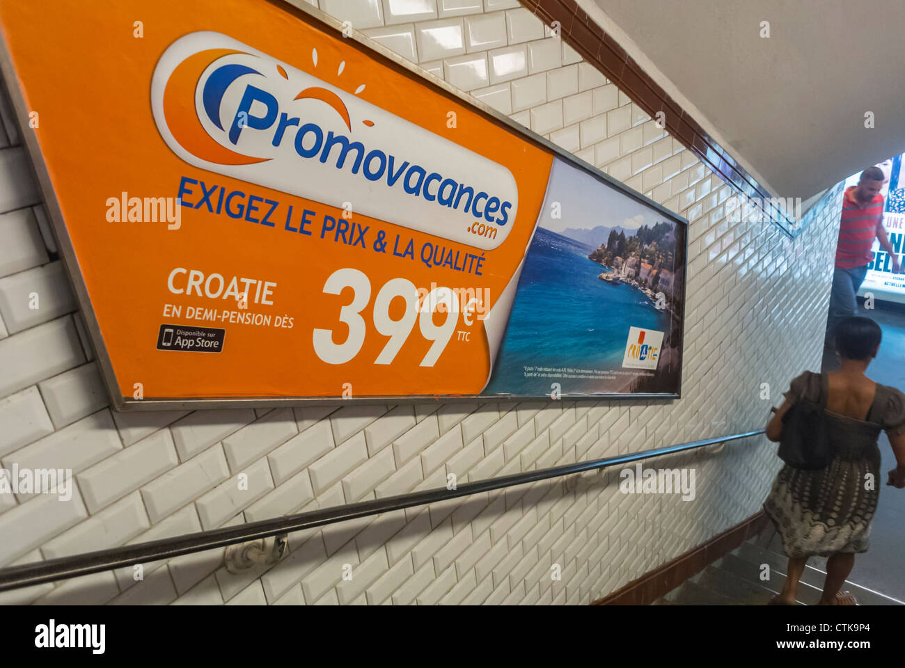 Paris, France, French Vintage Travel Advertising Posters on wall in ...