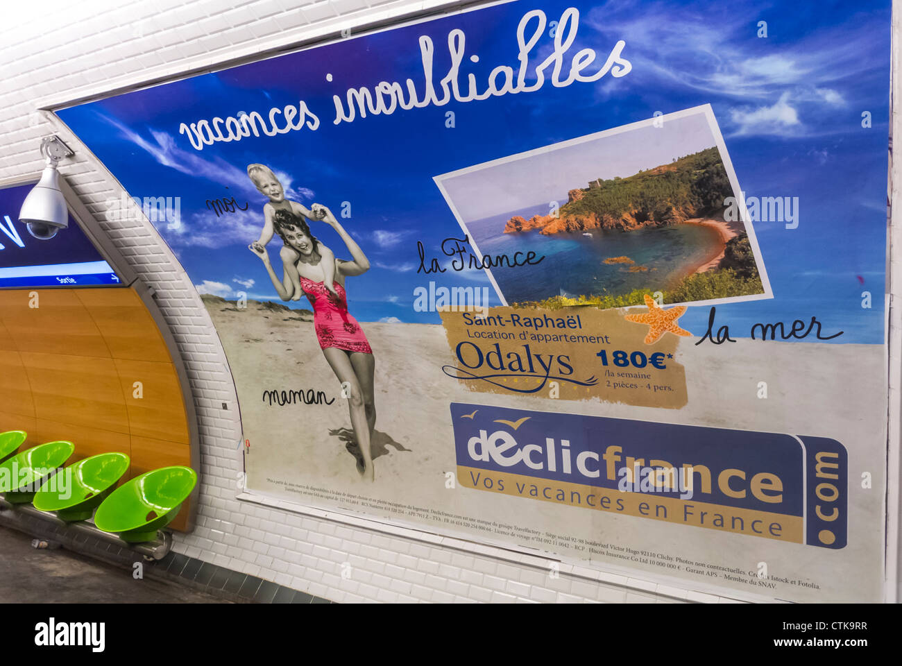 Paris, France, French Travel Advertising Billboard, Posters in Metro ...
