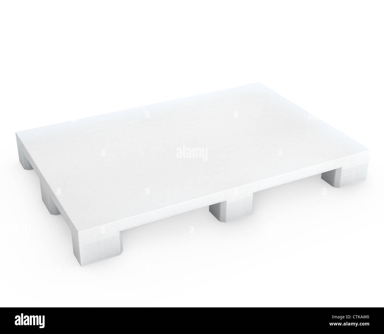 White plastic pallet, isolated on white background Stock Photo - Alamy