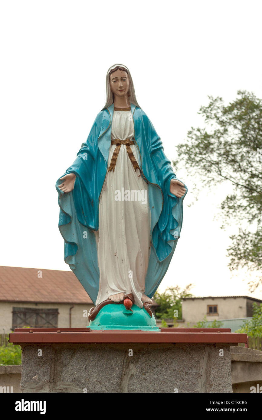 Virgin Mary figure near church in Szczalb village (Lukow county ...