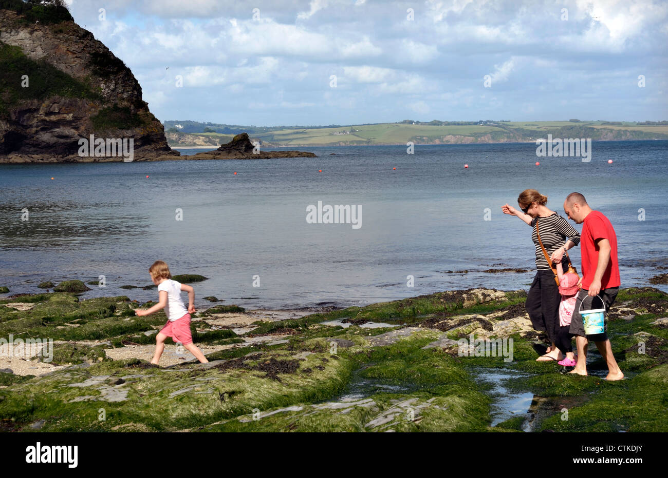Porthpean beach sandy beach rocky beach cove hi-res stock photography ...
