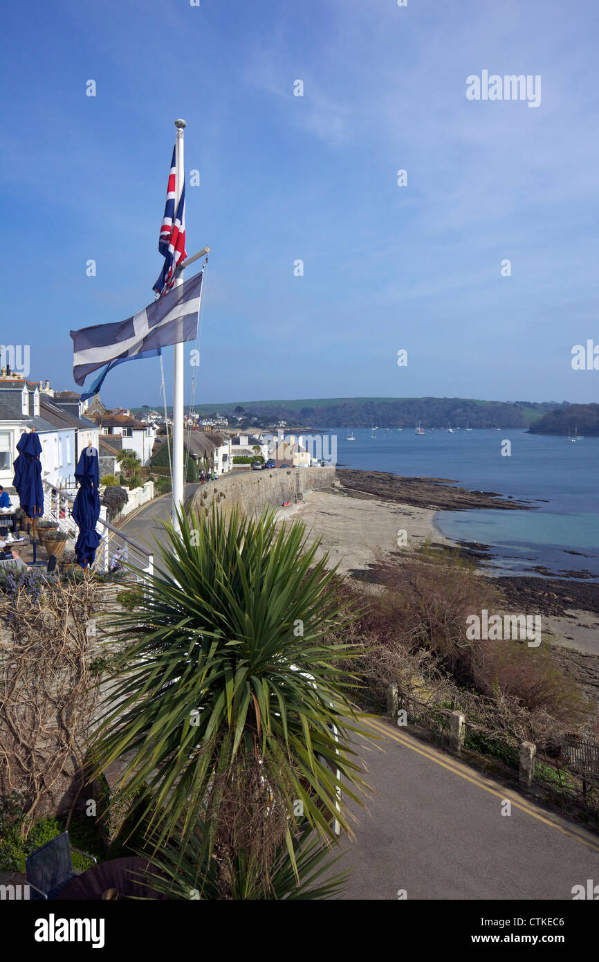 View of the Fal estuary at St Mawes, Cornwall, Southwest England, UK ...