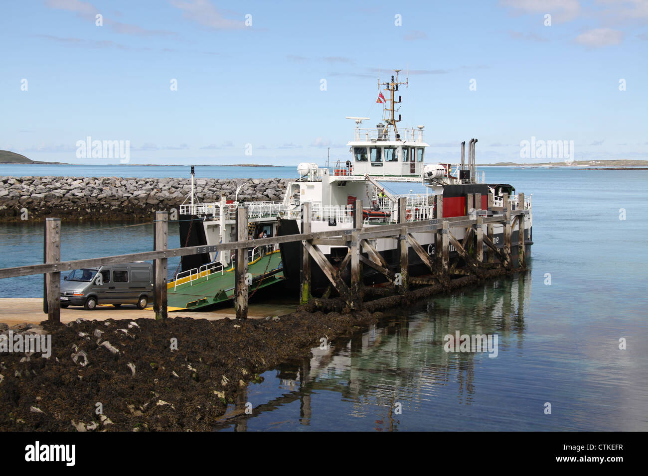 Isle of Eriskay, Scotland. The MV Loch Alainn (Barra to Eriskay Calmac ...