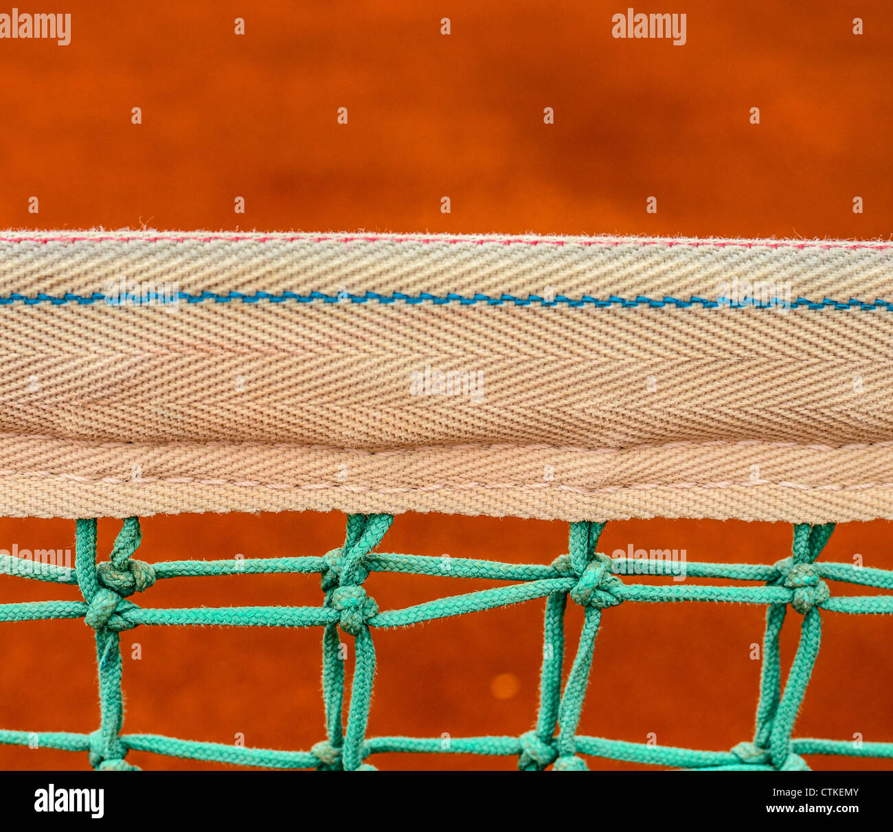 Net of tennis court on clay court Stock Photo - Alamy