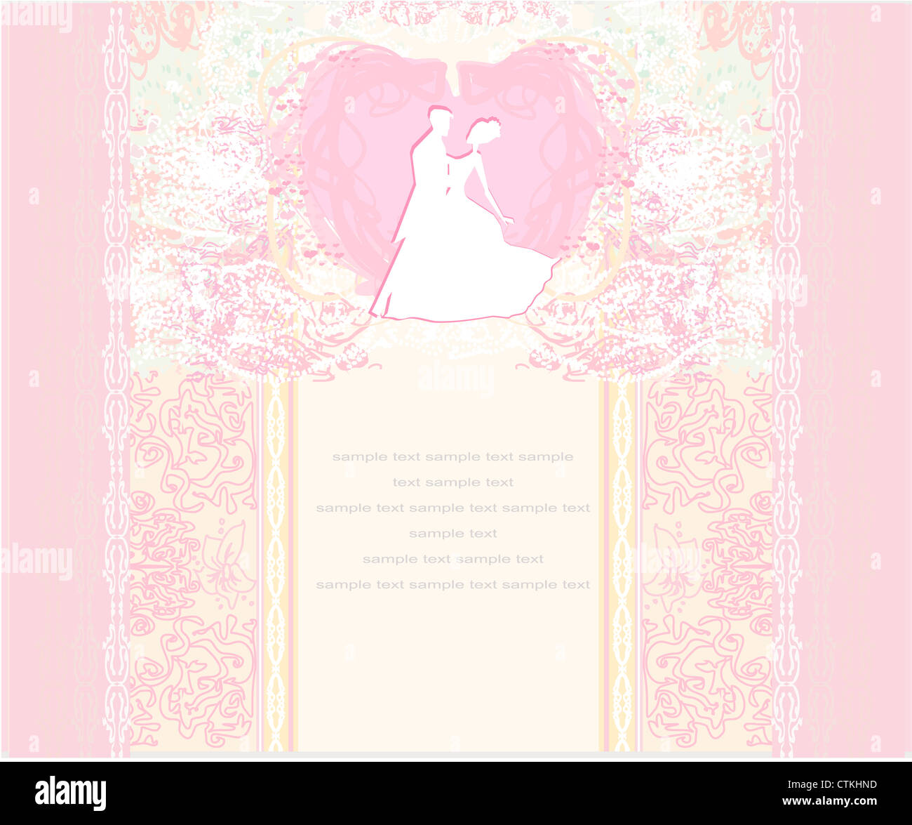 Ballroom couple dancers - invitation Stock Photo - Alamy