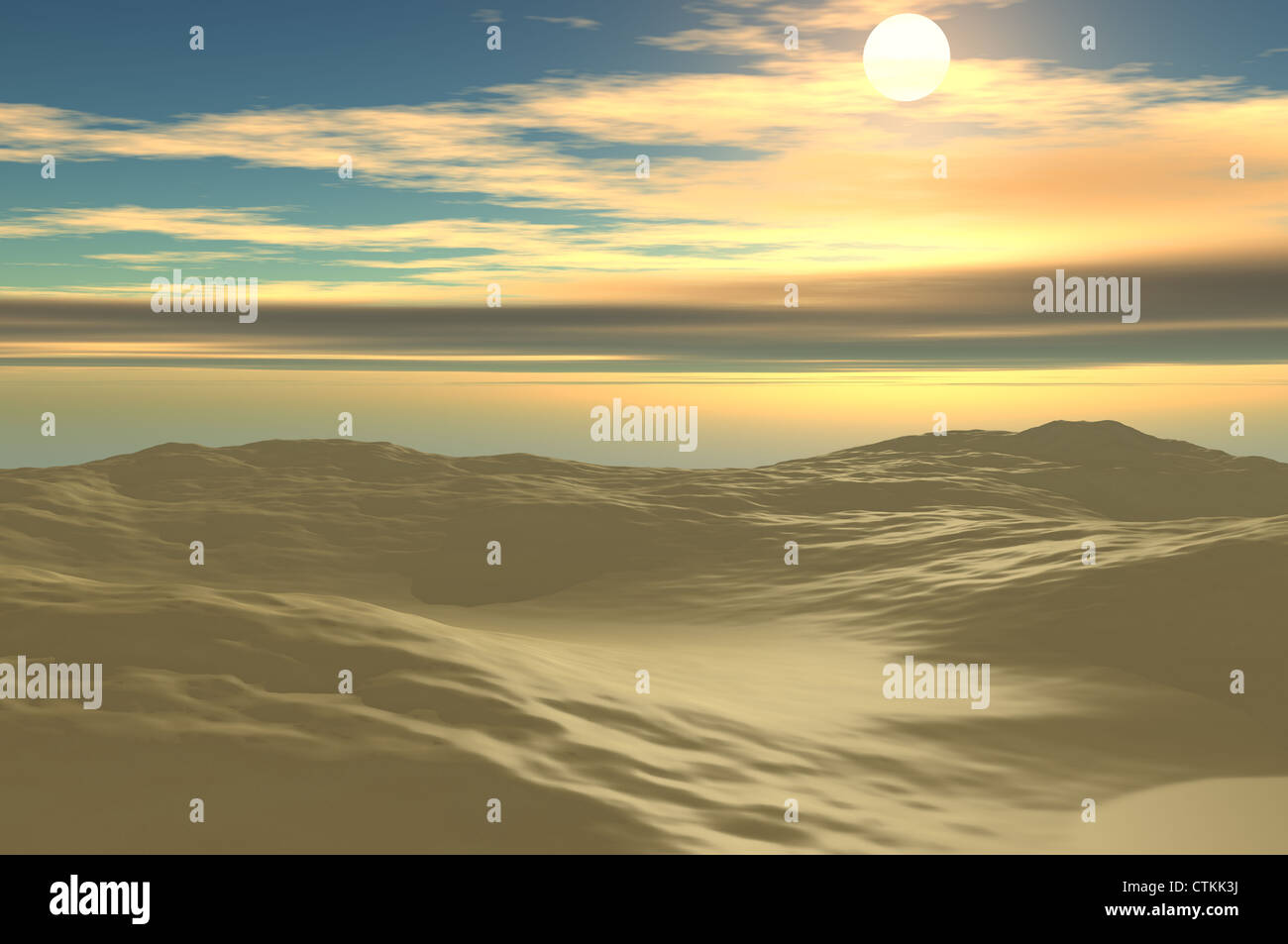Sunset in desert Stock Photo - Alamy