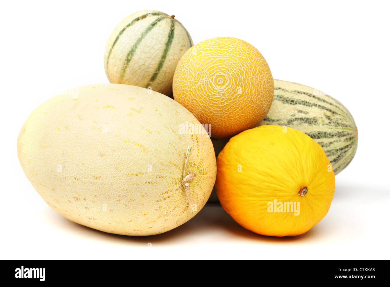 different melon isolated on white Stock Photo - Alamy