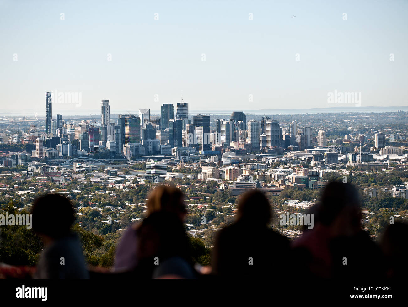 The City of Brisbane seen from the summit of Mt Coot-Tha in Queensland ...