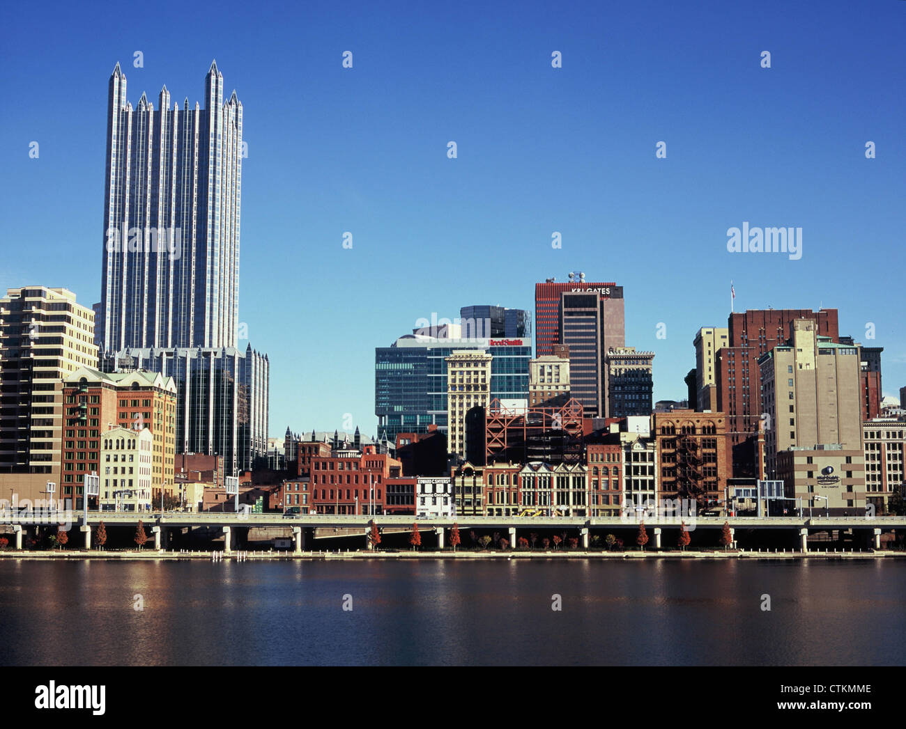 Downtown Pittsburgh skyline on Monongahela River, Pennsylvania, USA ...