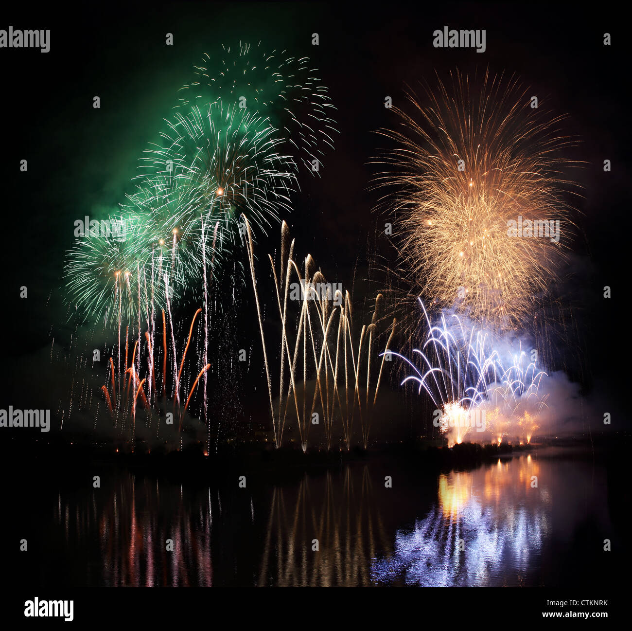 Fireworks Night at the summer sky Stock Photo - Alamy