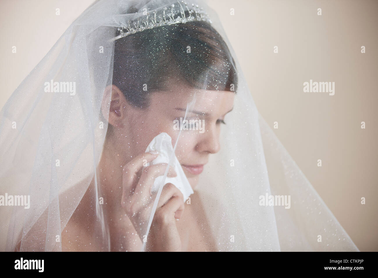 Young bride tear running down hi-res stock photography and images - Alamy