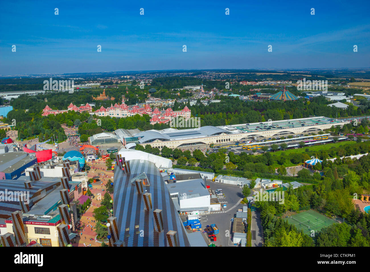 Aerial view from helium balloon at Lake Disney on Disney Village and ...