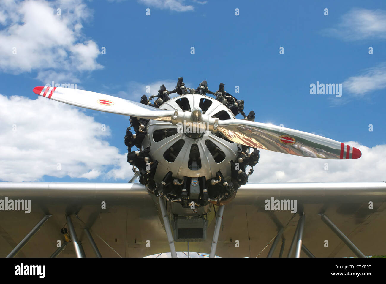 Close-up of engine on antique seaplane Stock Photo - Alamy