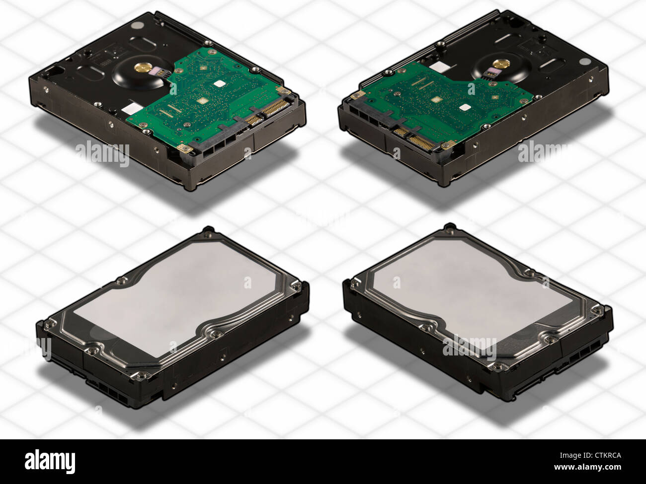 Isometric Photograph - internal Hard Disk Drive Isolated on white with ...