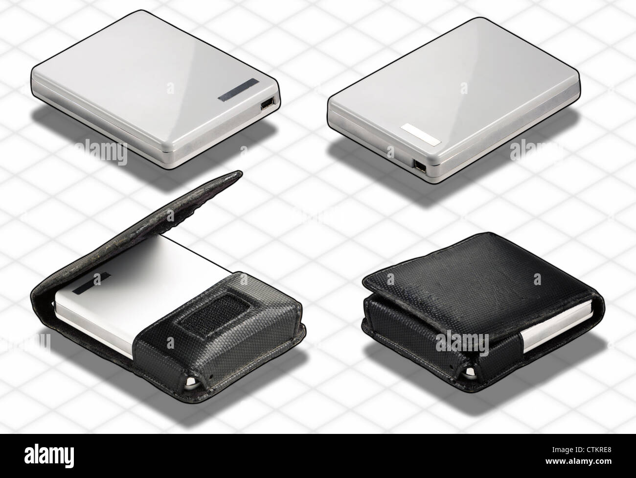 Isometric Photograph - White External Hard Disk Drive Isolated on white ...