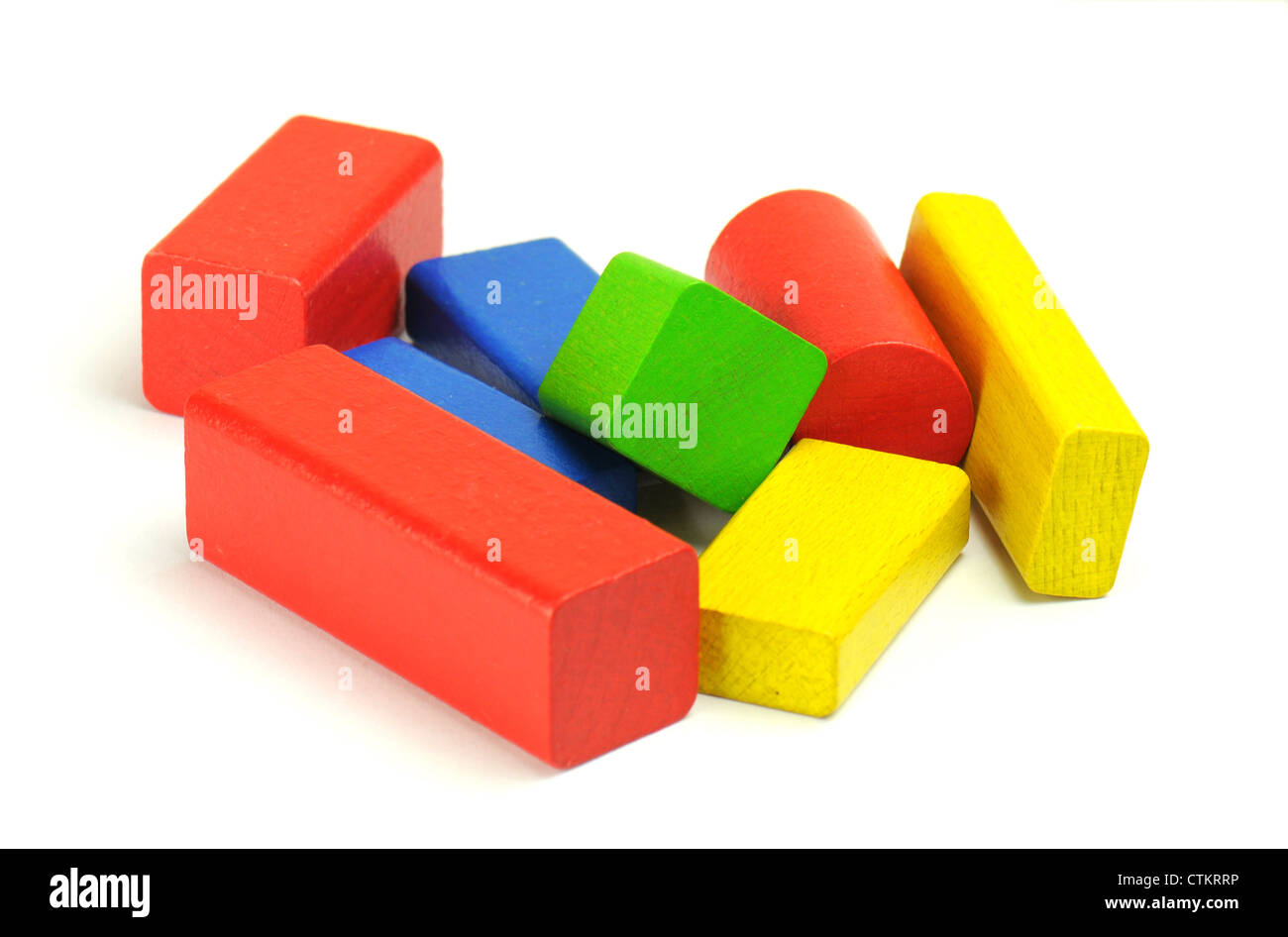 Wooden blocks isolated on white Stock Photo - Alamy