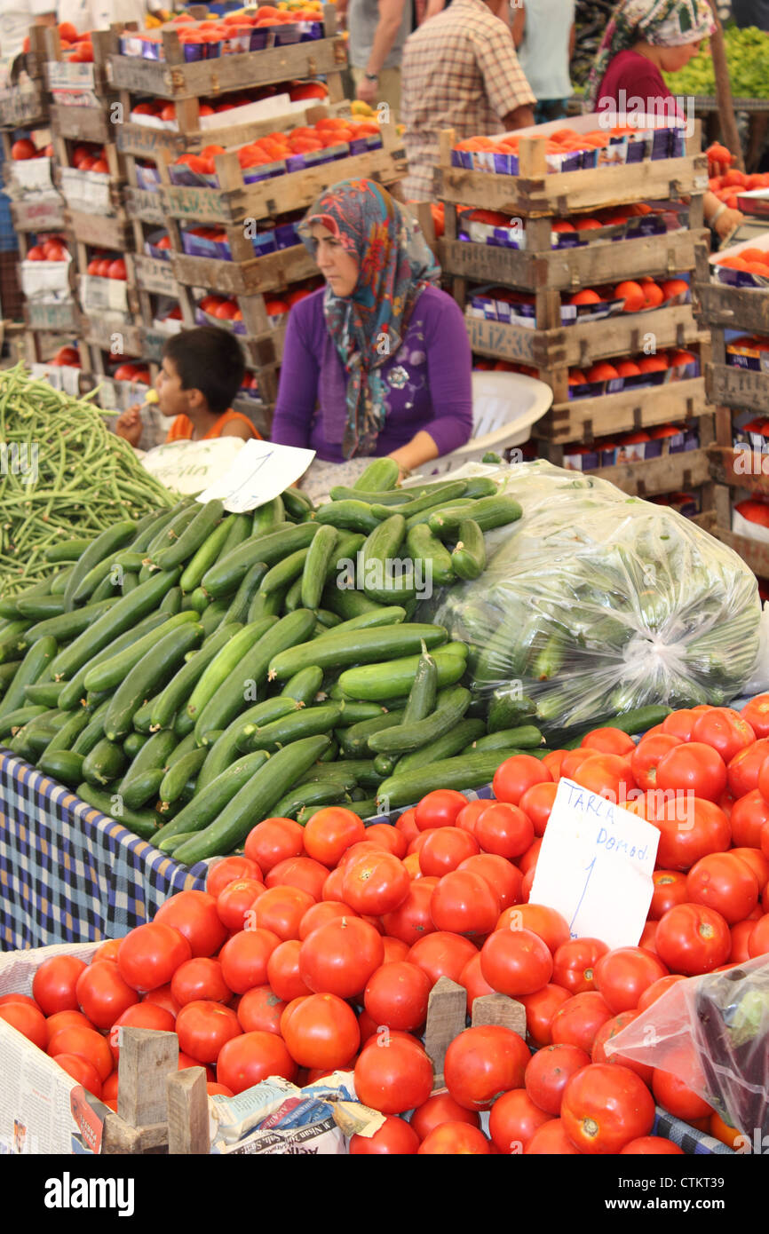Buying Fresh market produce Stock Photo - Alamy