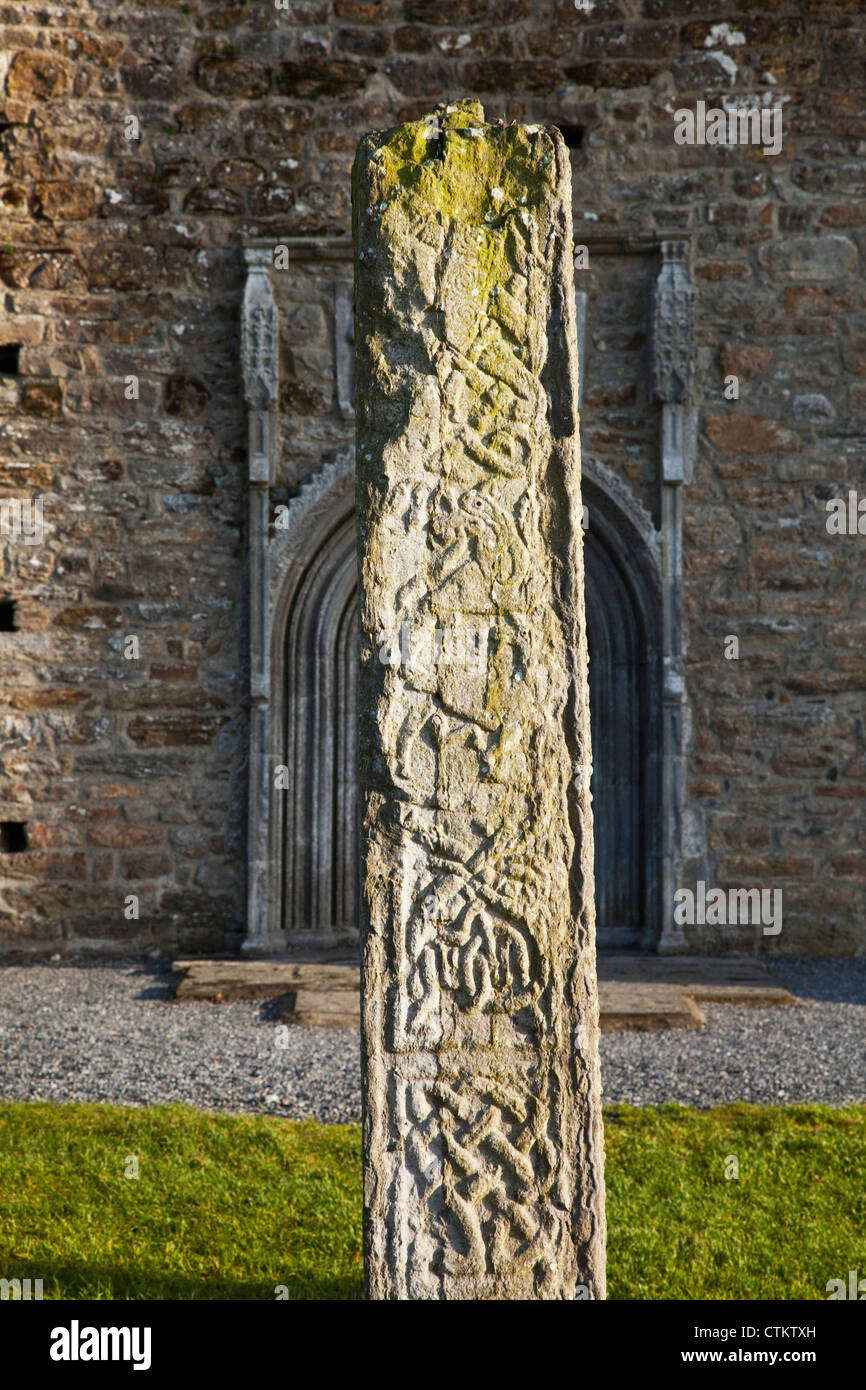 Part Of An Old High Cross Tombstone; Clonmacnoise, County Offaly ...