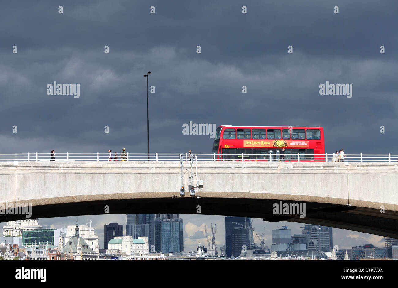 London Bus going over a bridge Stock Photo - Alamy