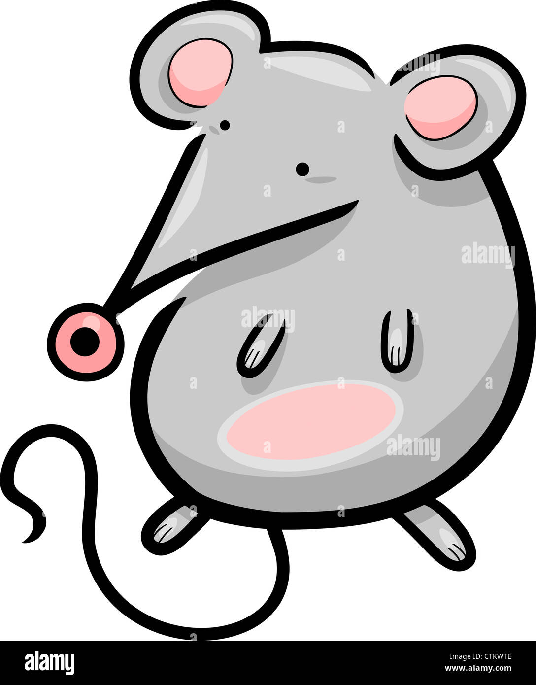 cartoon illustration of cute little gray mouse Stock Photo - Alamy