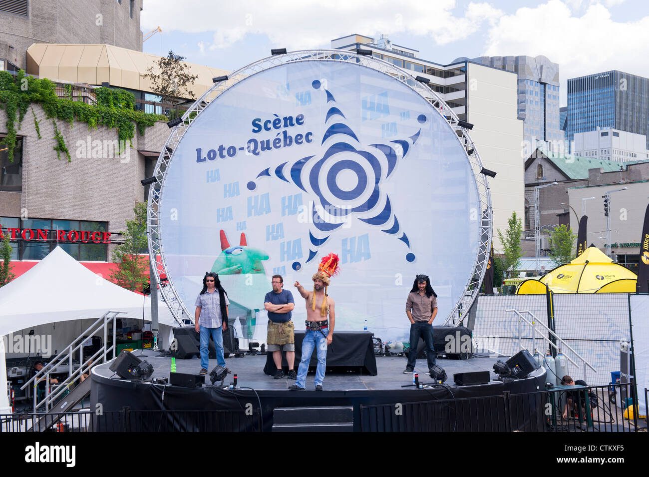 Humor show on an outdoor scene during the Just for Laughs festival in ...