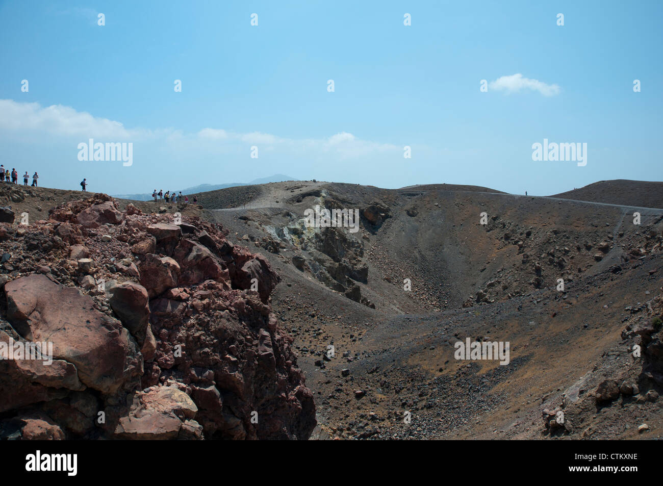 New Volcano and Hot springs in the Caldera on the island of Santorini ...
