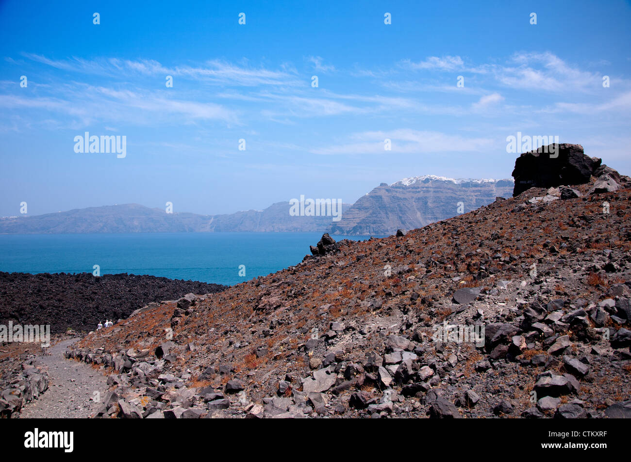 New Volcano and Hot springs in the Caldera on the island of Santorini ...