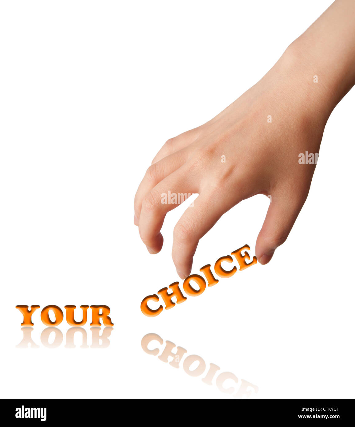 Hand and word your choice Stock Photo - Alamy