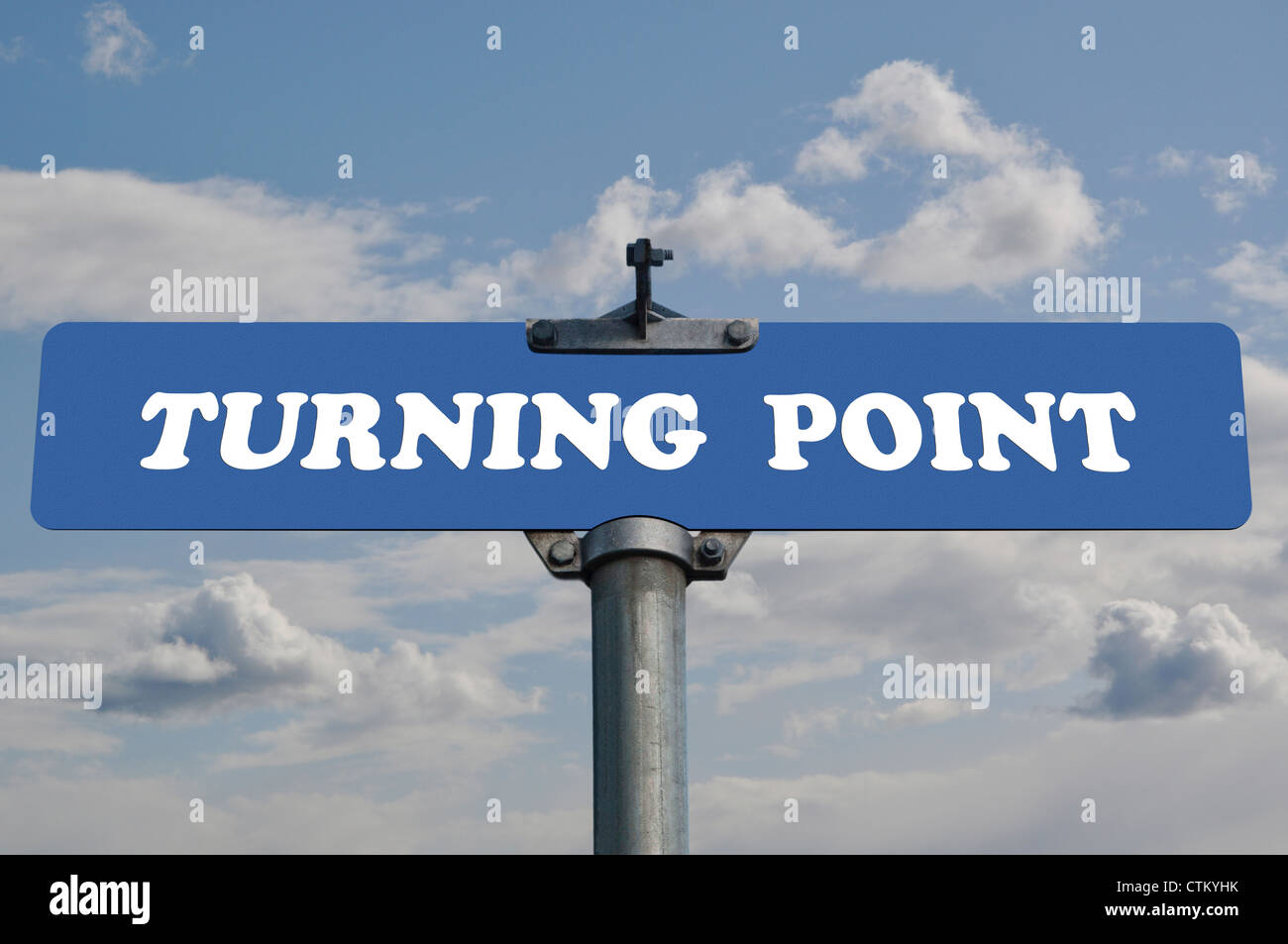 Turning point road sign Stock Photo - Alamy