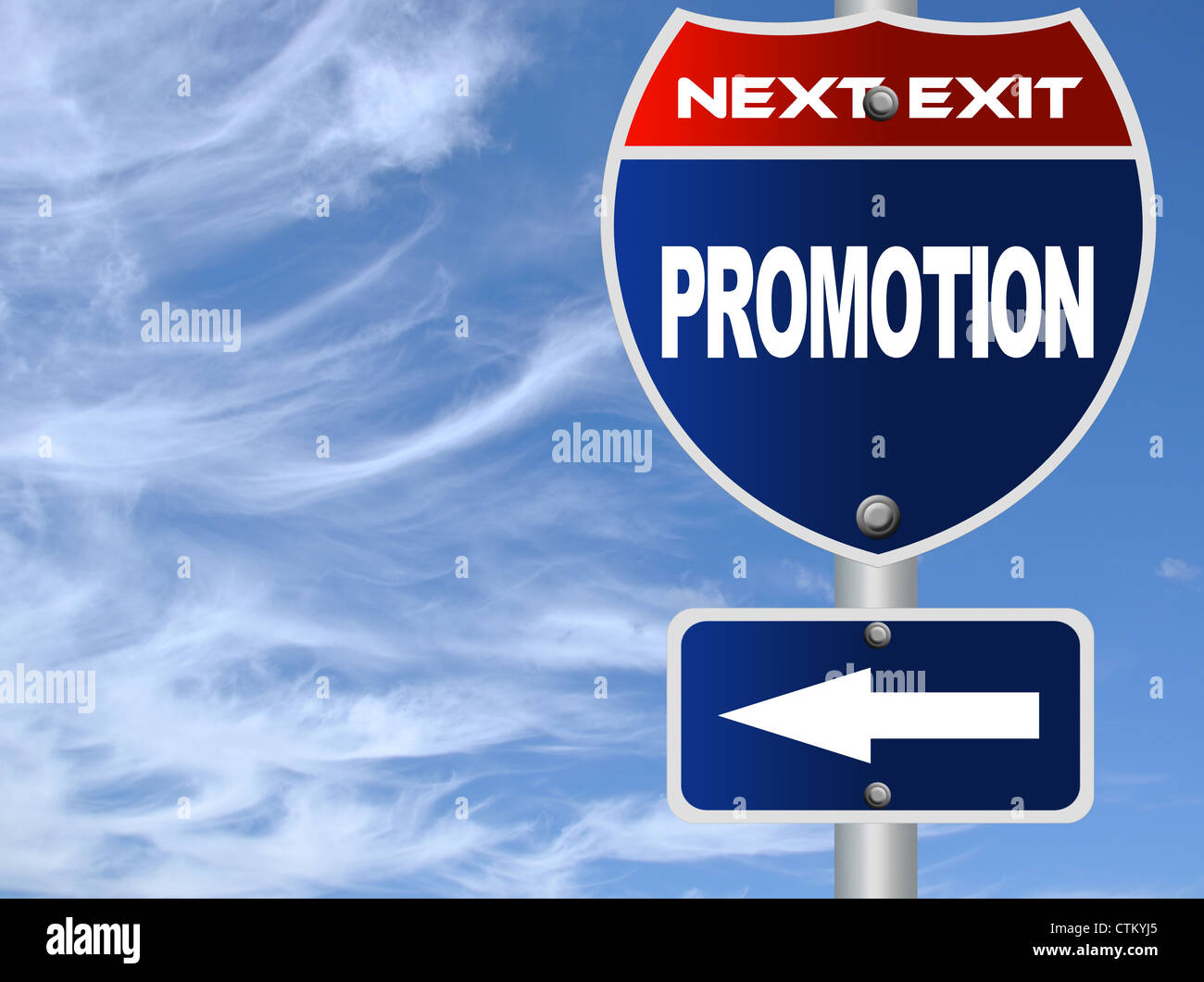 Promotion road sign Stock Photo - Alamy