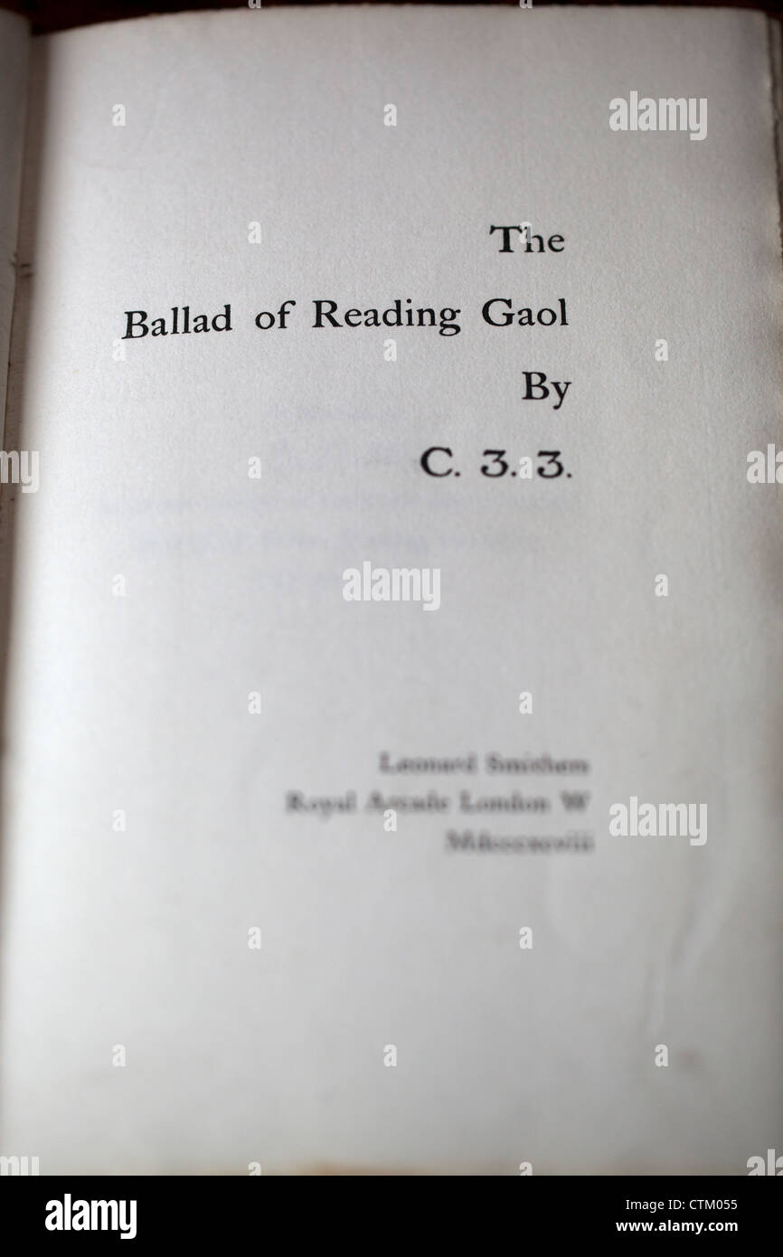 Ballad reading gaol oscar wilde hi-res stock photography and images - Alamy