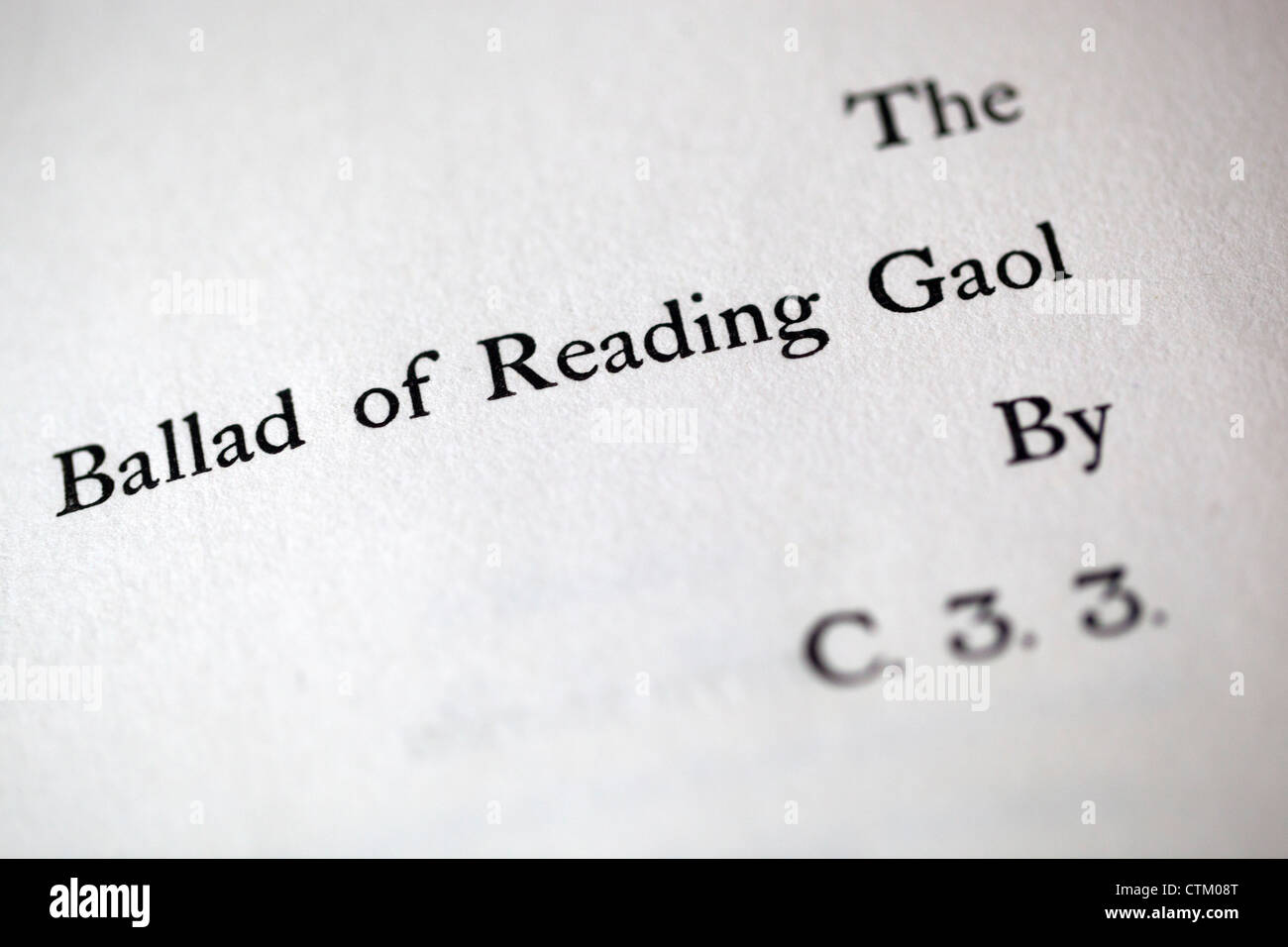 The Ballad of Reading Gaol by C33 Oscar Wilde Stock Photo - Alamy