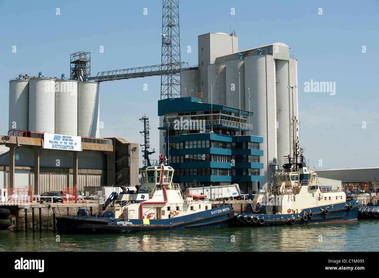 Port of Southampton England UK Tugs Svitzer Surrey and Sarah alongside ...