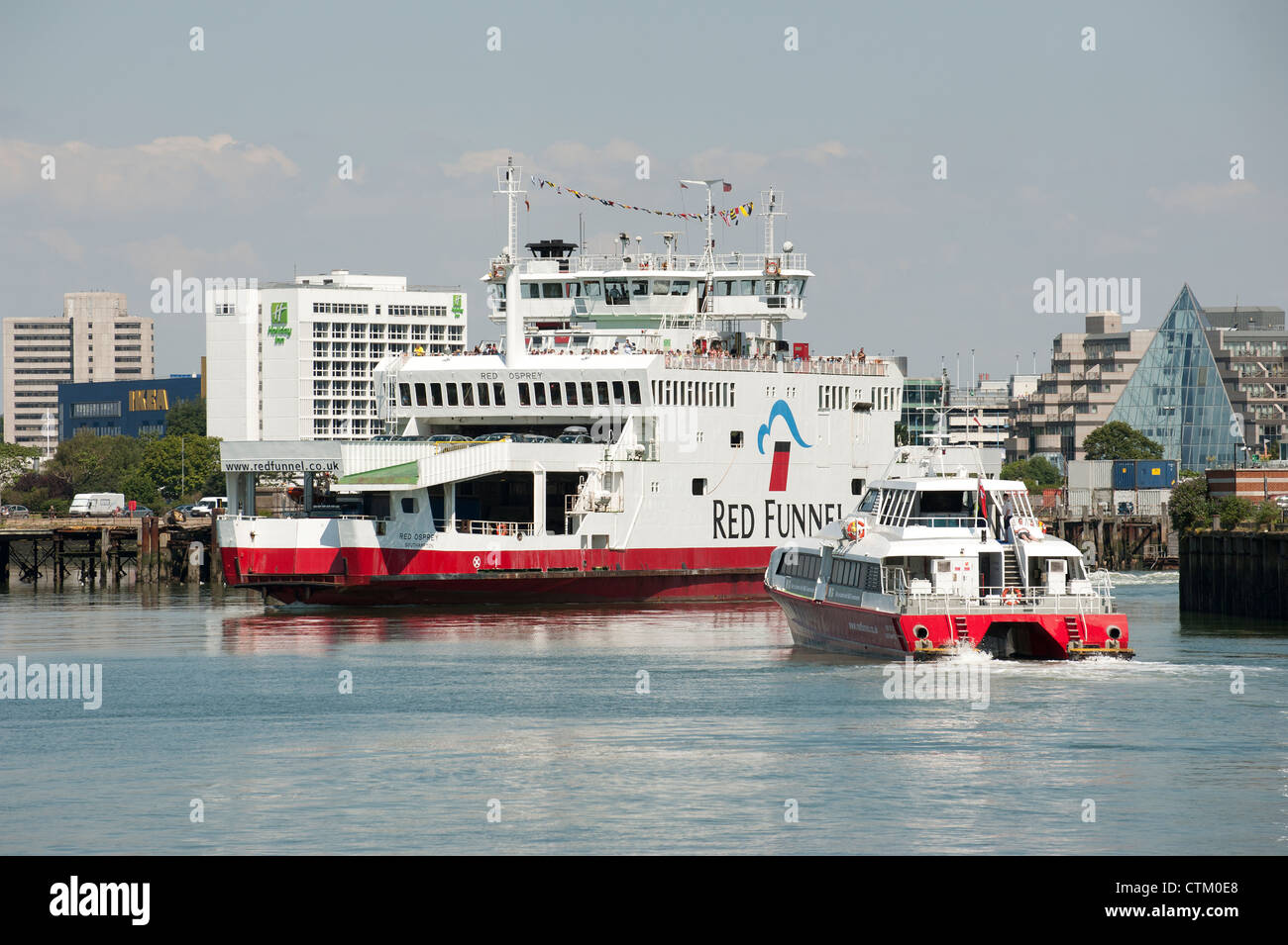 Town Quay Southampton England UK Red Funnel ferries which operate an ...