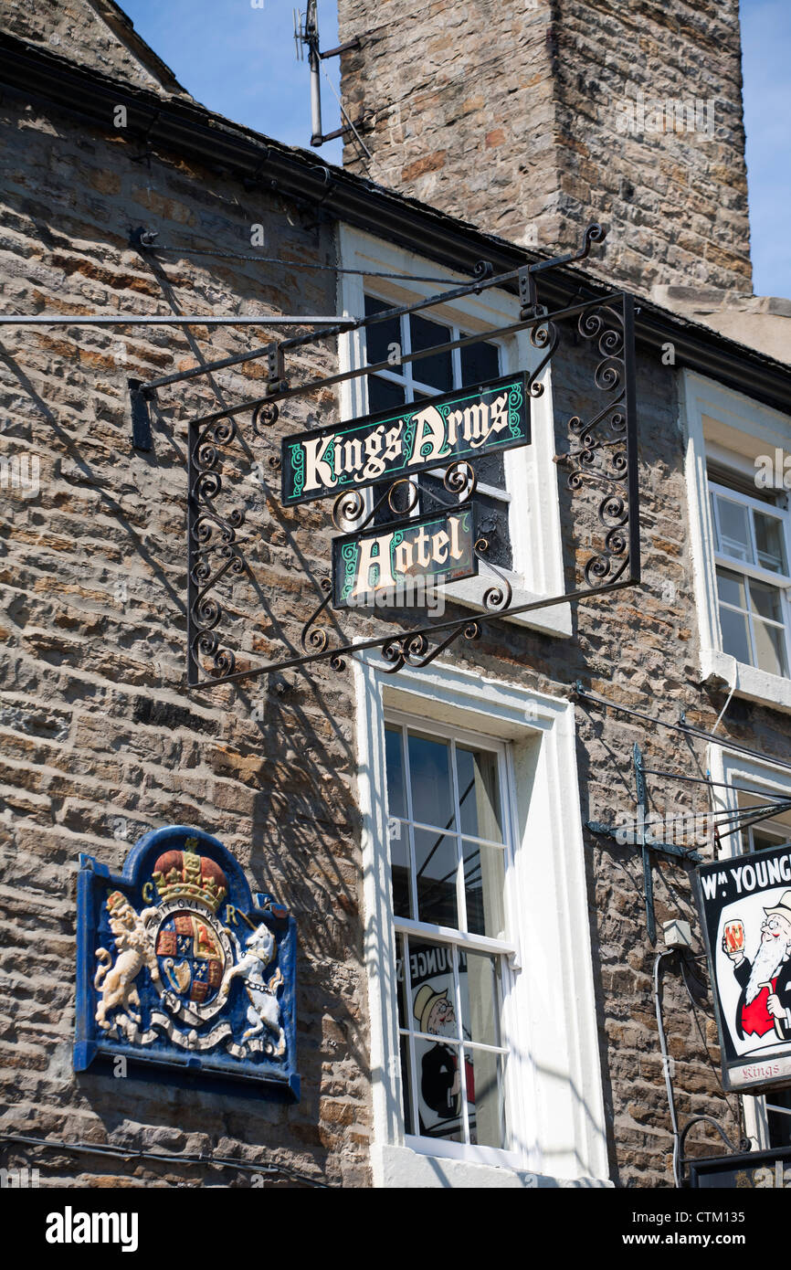 Signs at the Kings Arms Hotel, Askrigg, North Yorkshire Dales ...