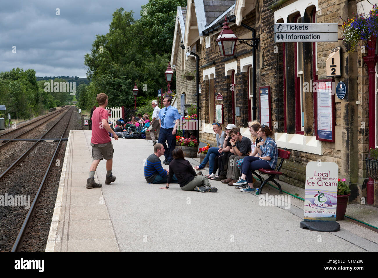 Settle Railway Station 'Derby Gothic' style station building in the ...