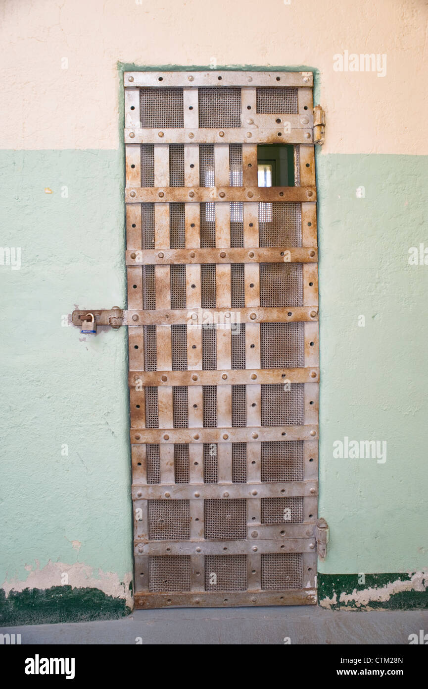 Prison cell door, in the Women's Ward at the Old Idaho State ...