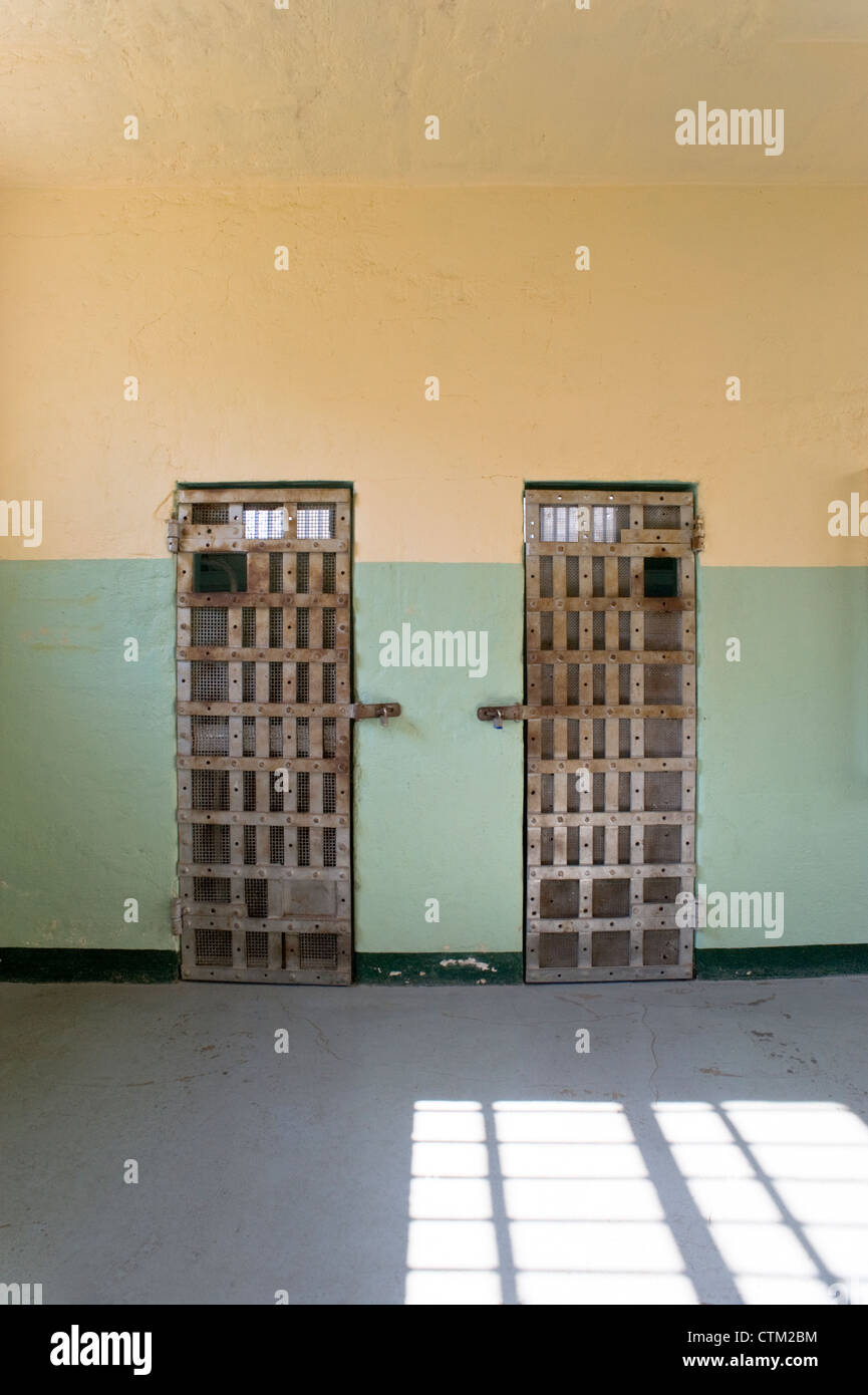 Prison cell doors in the Women's Ward, at the Old Idaho State ...
