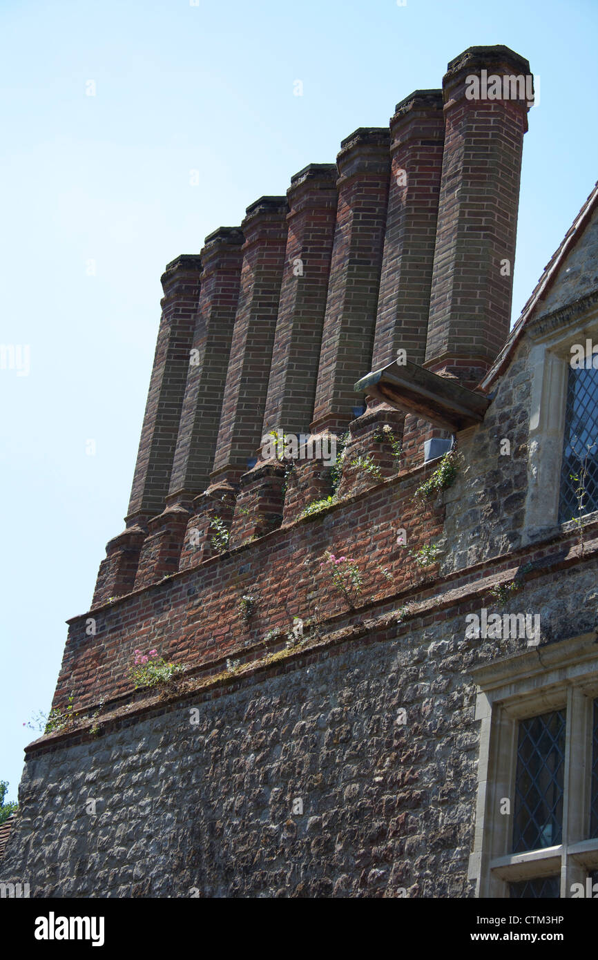 A Line of 14th century Brick Chimneys Stock Photo - Alamy