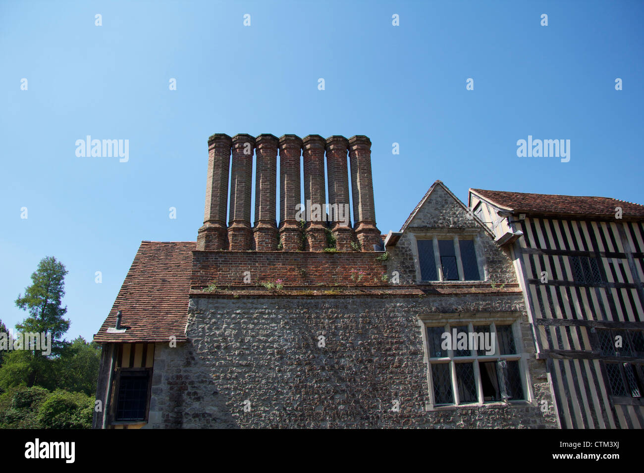 A Line of 14th century Brick Chimneys Stock Photo - Alamy
