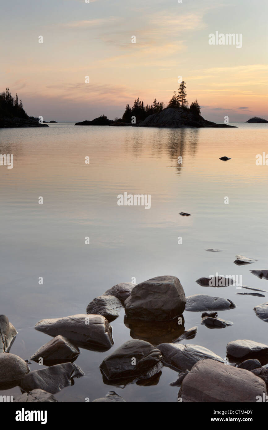 Sunset On Lake Superior; Marathon, Ontario, Canada Stock Photo - Alamy