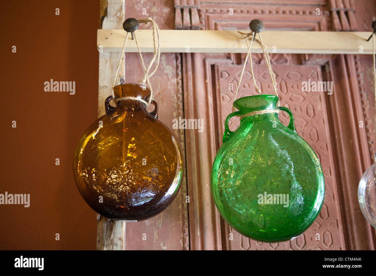 Handblown glass bottle Stock Photo - Alamy