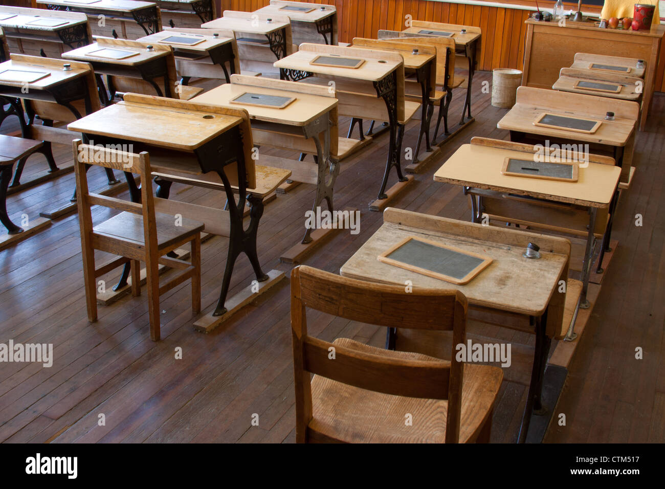 An old classroom from days gone by, still represents school, reading ...