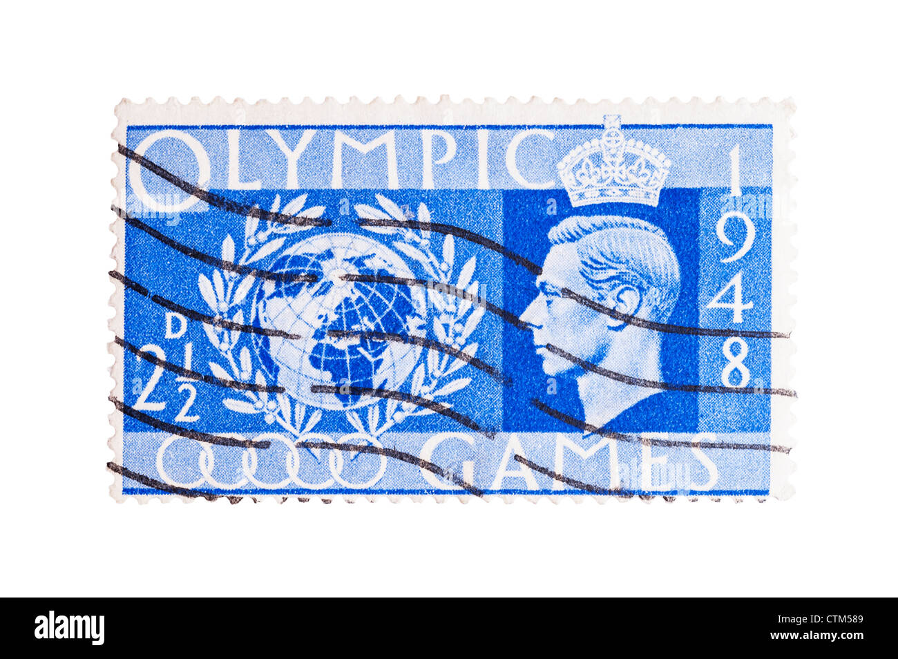 A King George VI two and a half pence blue 2 1/2d Olympic Games 1948 ...