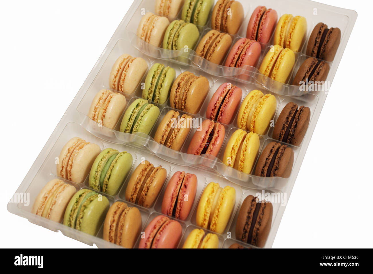 assortment of macaroons on a white background Stock Photo - Alamy