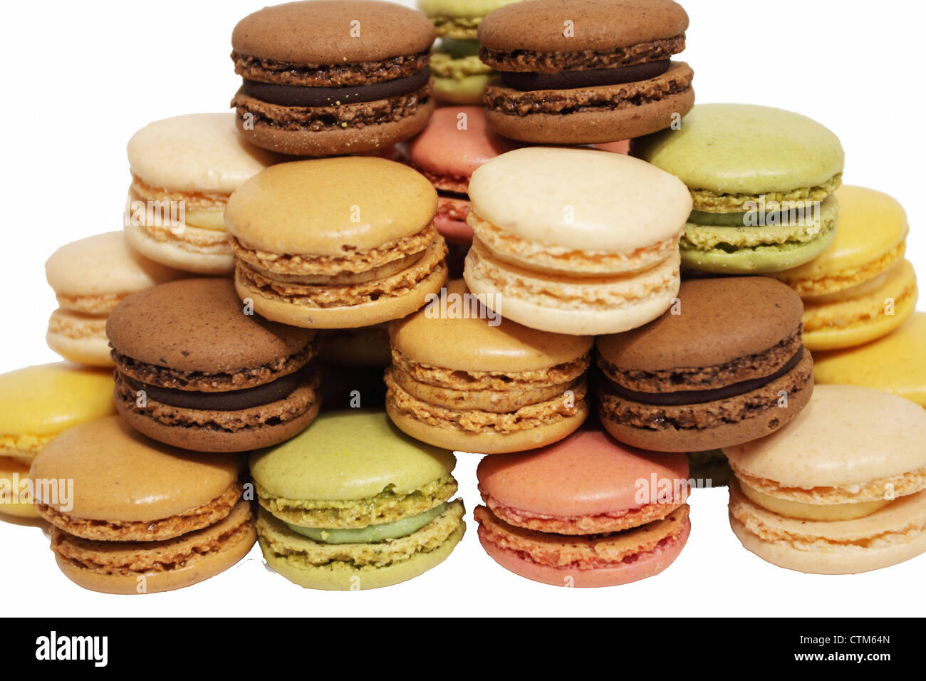assortment of macaroons on a white background Stock Photo - Alamy
