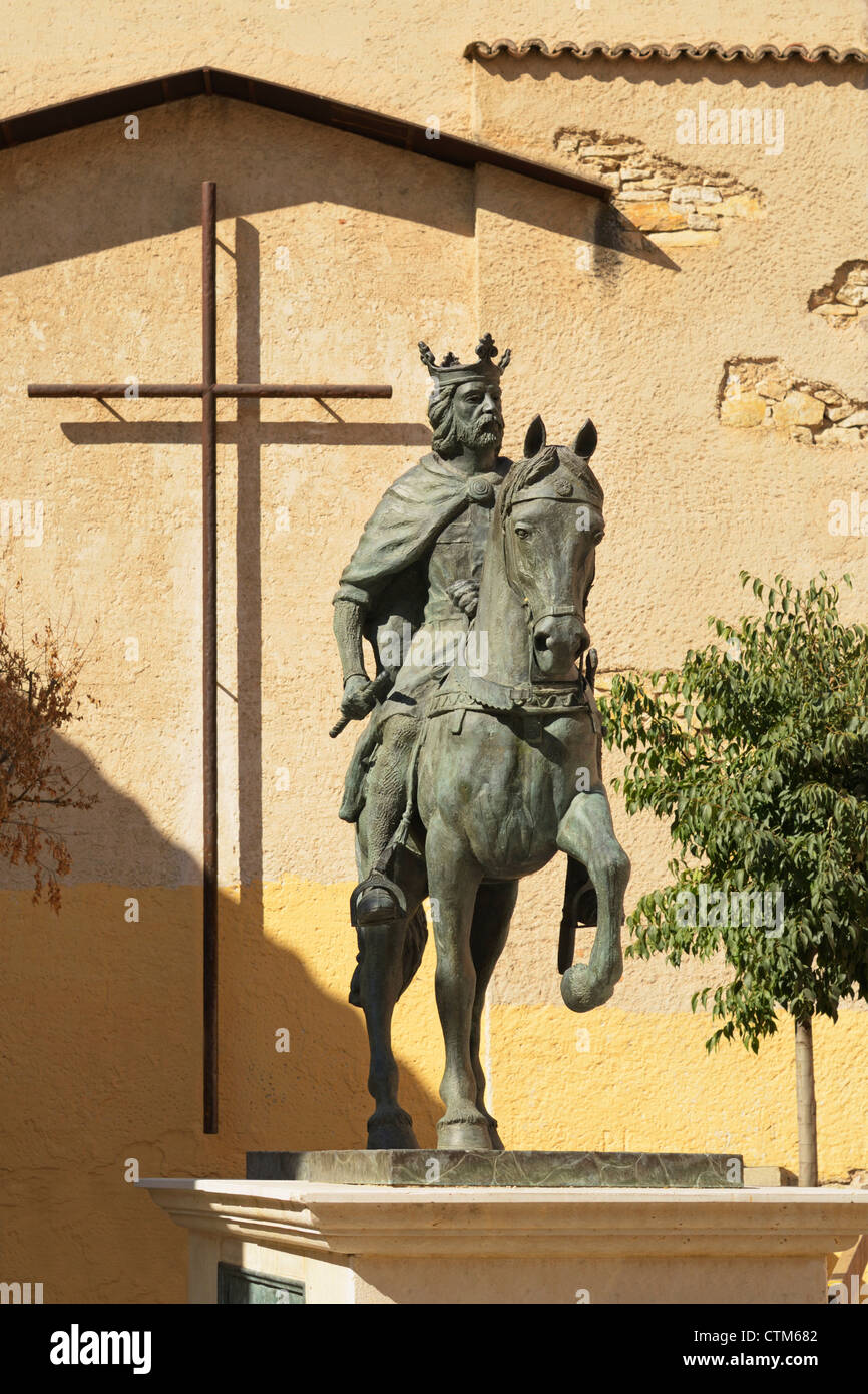 Statue Of Alfonso Viii King Of Castile; Cuenca, Castile La Mancha ...