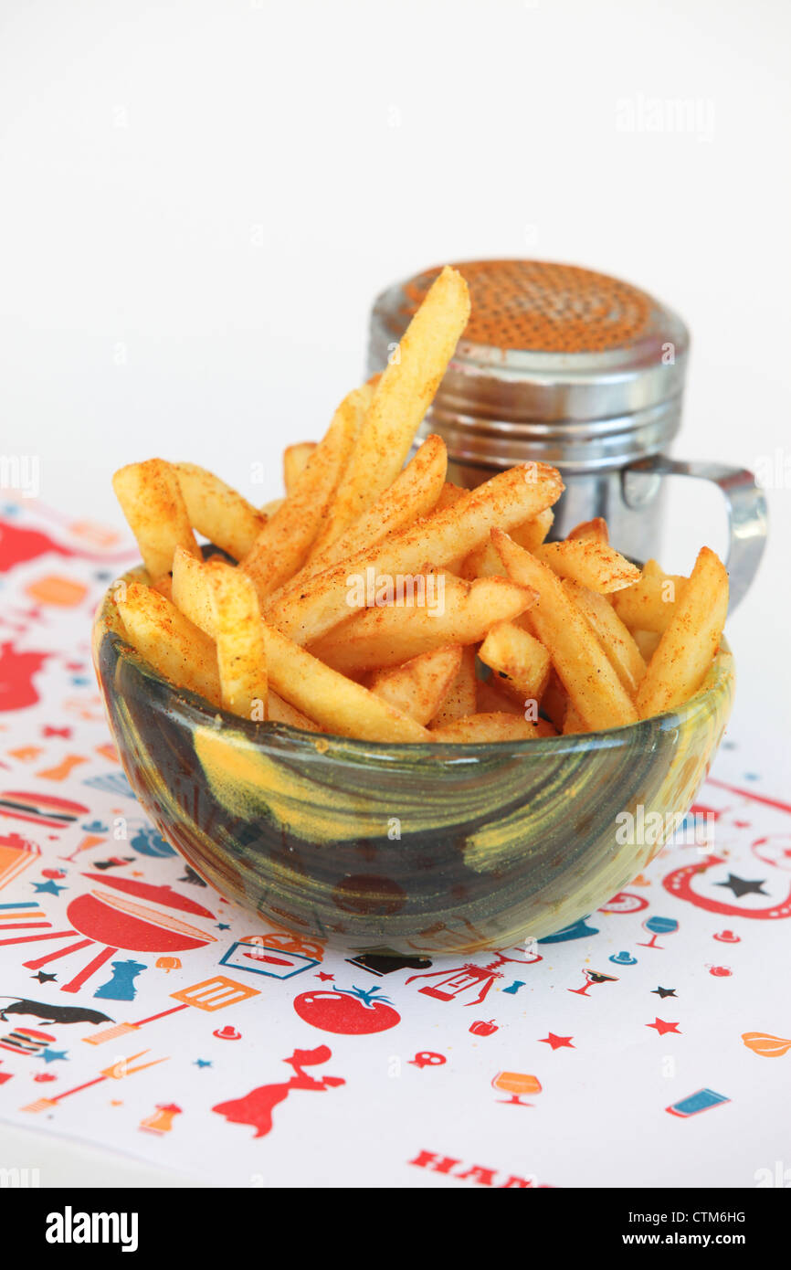 a stack of French Fries - close up Stock Photo - Alamy