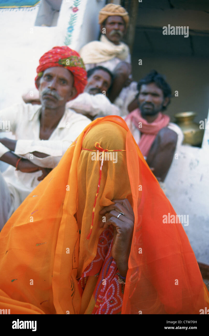 Tribal bride at her marriage. She belongs to the Bhil tribe ( India ...